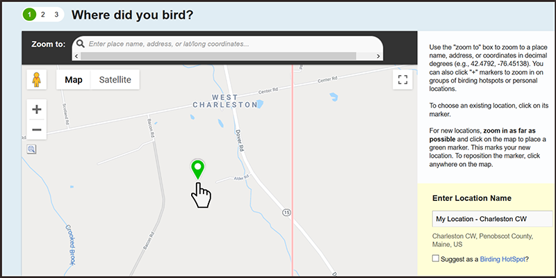 eBird Data Entry User Guide: Submit Data: Maine Bird Atlas: Maine Dept ...